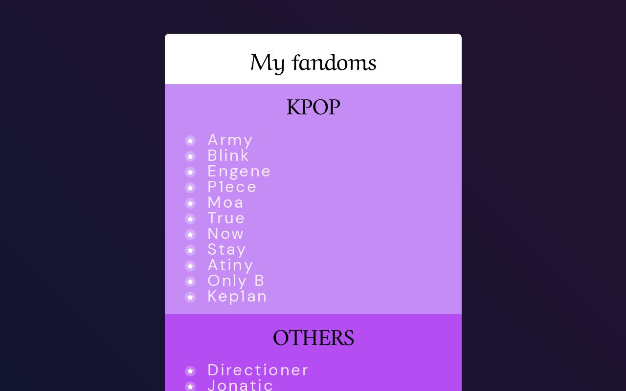My fandoms